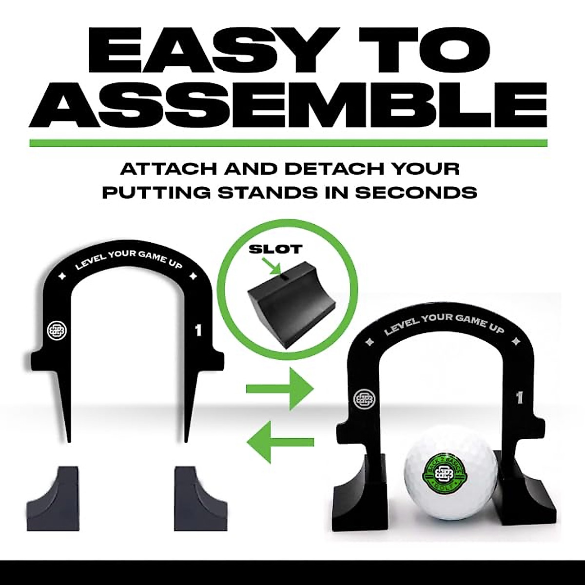 Master Your Golf Skills: Back 2 Basics - Pair of Putting Gate Stands - Ideal Companion for Putting Gates, Pro Path Mirror, and Mat - Elevate Alignment & Control Golf Training Gear