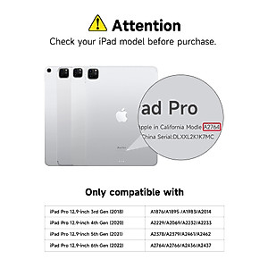 SURITCH for iPad Pro 6th/5th/4th/3rd Generation, iPad Pro 12.9 Case, [Built in Screen Protector] [Pencil Holder] Lightweight Leather Cover for iPad Pro 2022/2021/2020/2018-Purple