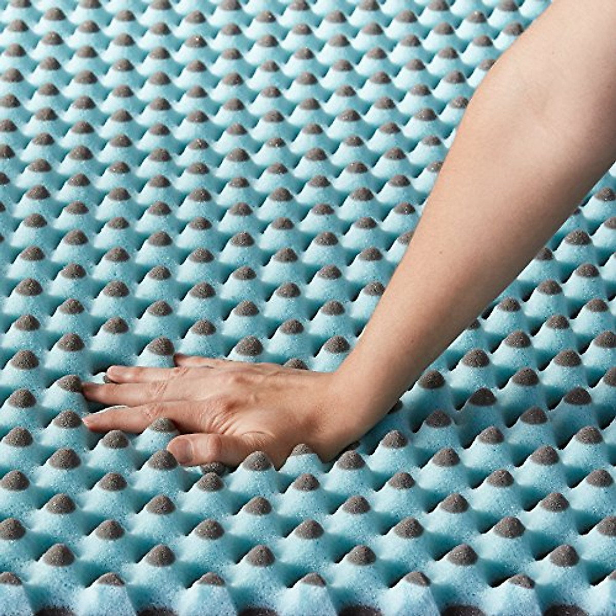 LUCID 2.5 Inch Duo-Foam Charcoal Fusion - Dual Density Bamboo Charcoal - Gel Memory Foam - Hypoallergenic Temperature-Regulating Optimum Comfort - King