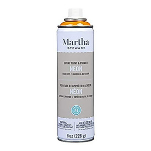 Martha Stewart Paint & Primer 8oz Spray Paint, 8 Ounce (Pack of 1), Neon Gloss Orange Soda 8 Fl Oz