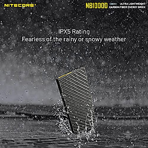 Nitecore NB10000 GEN II Ultra-Slim 10000mAh Quick-Charge Power Bank with USB and USB-C Dual Outputs and Cables for Phones, Headlamps LifeMods Bundled with a Mini Multi-Tool Keychain COB Flashlight
