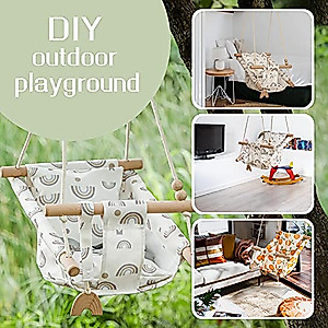 Canvas Baby Hammock Swing for Infants and Toddler up to 4 Year, Indoor and Outdoor Hanging Swing Chair Seat with Soft Cushion/Safety Belt/Mounting Hardware,Orange