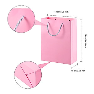 Zonon Gift Box with Lid and Ribbon 9 x 7 x 3'' Luxury Packaging Box Greeting Card and Tissue Paper for Wedding Birthday Graduation Fathers Day Gift Packaging (Pink)