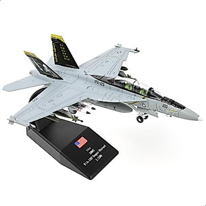 NUOTIE 1/100 F/A-18 Super Hornet Diecast Metal Fighter Jet Model Kits Pre-Build Replica 1943-2018 Jolly Roger Livery Military for Display Collection or Gift