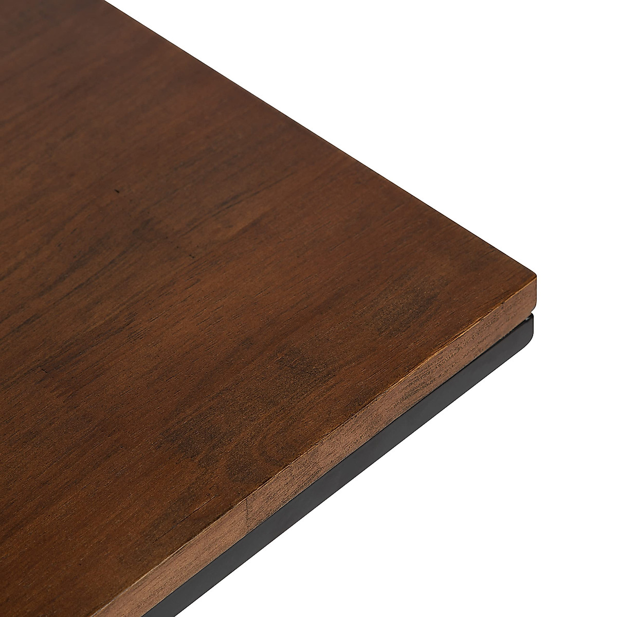 Kate and Laurel Lockridge Modern C-Shape End Decorative Minimalist Accent Table for Storage and Display, 19 x 12 x 27, Walnut Brown and Black