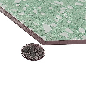 SomerTile FCD10VCMT Venice Hex Mint 8-5/8" x 9-7/8" Porcelain Floor and Wall Tile, Green