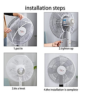 eyigylyo 2 Pack Round Electric Fan Guard Dust Cover,Mesh Covers Allow Air to Pass Through for Pedestal Fan Summer Washable Dustproof Safety Fan Protection
