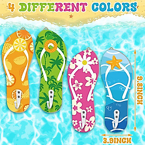 4 Pcs Hawaiian Pool Towel Hooks Wooden Ornament Hooks Hawaii Decorative Wall Hooks Towel Rack Hangers for Beach Swimming Pool Bathroom Bedroom Decoration
