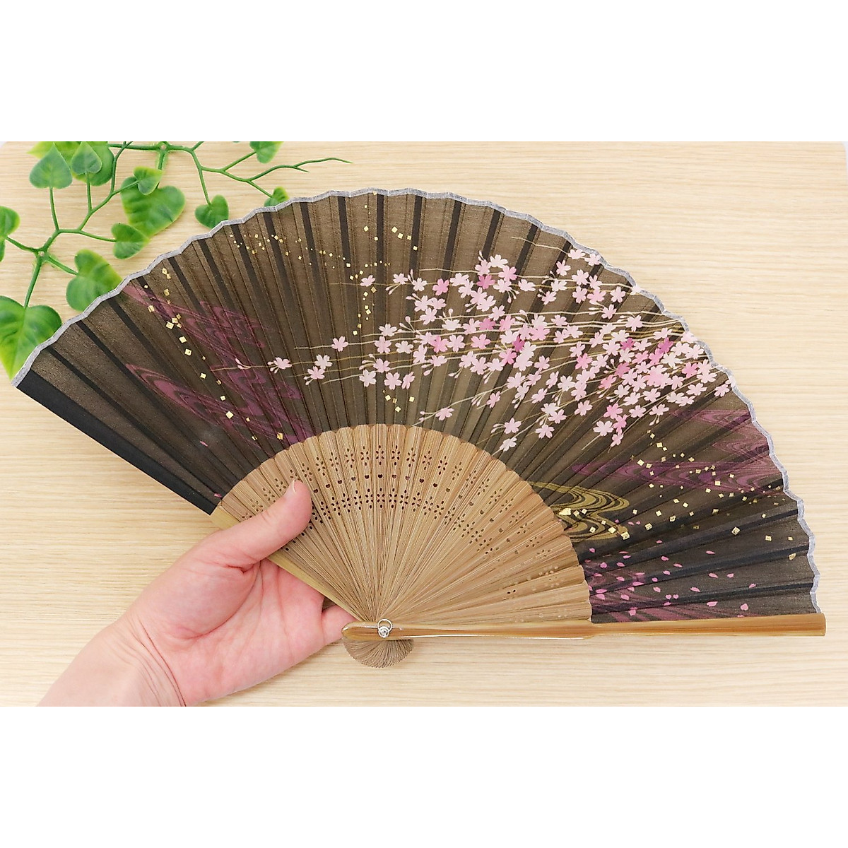 まつみ工芸 Asahi King 136001 Folding Fan Dragon Black