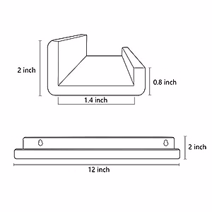 Dingelex 12 Pack Acrylic Vinyl Records Albums Holder Display Rack, Acrylic Wall Mount LP Vinyl Record Shelves with Free Screws and Screwdriver, Small Wall Ledge Storage Shelves