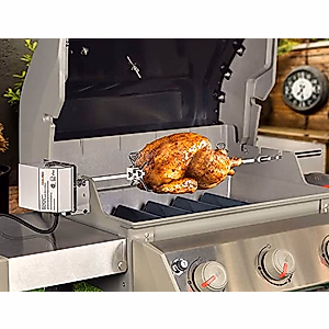 onlyfire Universal Grill Electric Replacement Stainless Steel Rotisserie Motor 110 Volt On/Off Switch- 50 lb. Load,
