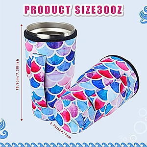 24 Pieces Iced Coffee Cup Sleeves Reusable Iced Coffee Cup Cover Neoprene Insulated Cup Sleeves Drinks Sleeve Holder for 30-32 oz Iced Coffee Cup Cold Hot Beverages Drinks, 24 Styles