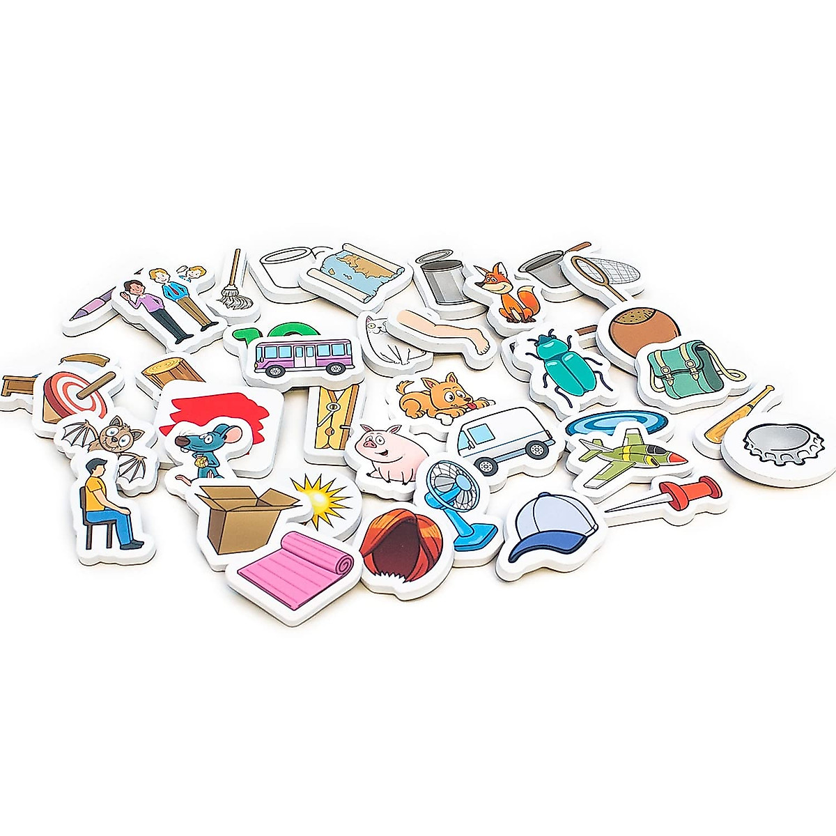 Junior Learning Rainbow CVC Objects Magnetic Foam Set, 40 Pieces, Ages 4-5, Phonics, Pre K-K