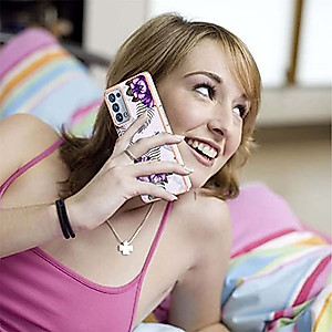 SATURCASE Case for Oppo Reno 6 Pro 5G, Beautiful Ultra Thin Soft TPU Silicone Border PC Panel Protective Back Cover for Oppo Reno 6 Pro 5G (YL-6)