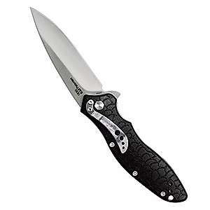 Kershaw Oso Sweet EDC Pocketknife, 3" 8Cr13MoV Steel Drop Point Blade, Assisted Folder Opening with Flipper, Liner Lock System, Black