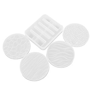VILLCASE 1 Set Pallet Mold Circle Tray Resin Coasters Ashtray Mold Coaster Silicone Soap Molds Coaster Casting Silica Gel Resin Coaster Mold Coaster Holder Mold Cup Pad Making Tools Car Mat