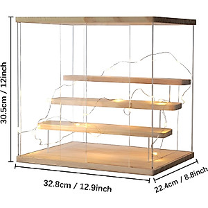 Large Clear Acrylic Display Case for Action Figure Funko Pop Collectibles ,Display Stand Riser Shelf with 3 Steps,Display Box for Toy Collectibles (3 Layer)