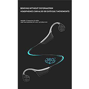 Bone Conduction Headphone Bluetooth Open Ear Wireless Headset 6 Hours Playtime with MP3 Player Built-in 8G Memory Light Weight for Jogging Running Driving Cycling, Hearing Protection (Black)
