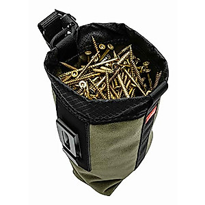 Diamondback DB Sax Tool Pouch with Belt Clip - Modular Clip On Tool Pouch for Belts, Vests, and Panels - Ideal Carpenter and Electrician Tool Pouch for Nails and Screws (Green with Black Webbing)