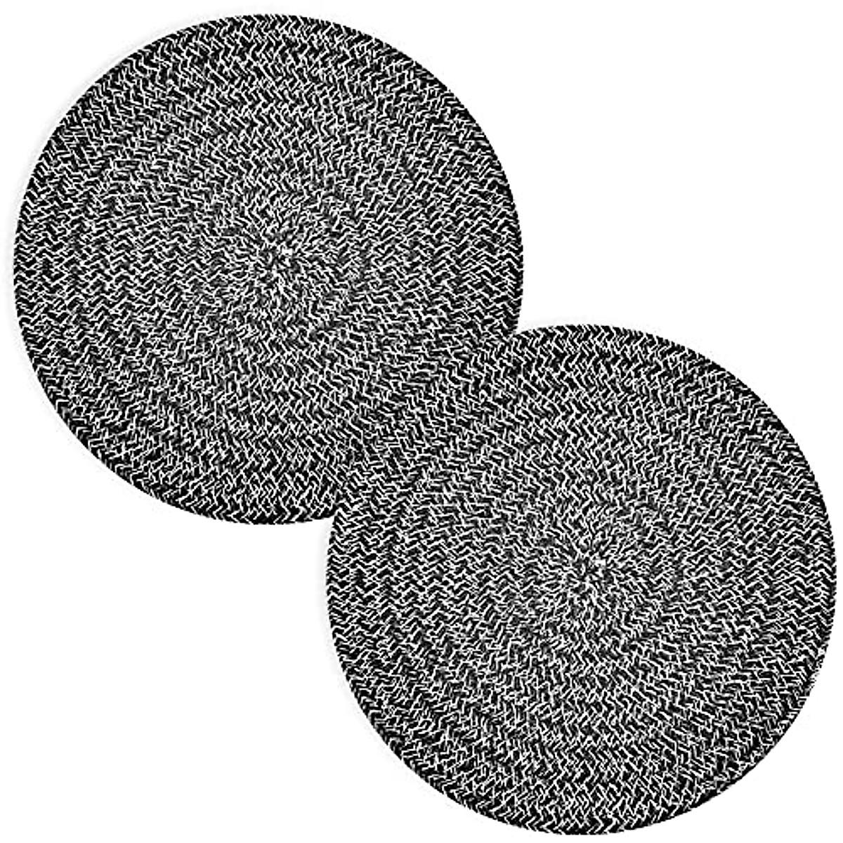 Trivets for Hot Pots and Pans 8 inches 5 Pcs, Trivet for Hot Dishes, Hot Pads for Kitchen Table, Large Coasters Cotton Mat to Protect Counter, Cooking Potholder Set (Deep Grey, 5)