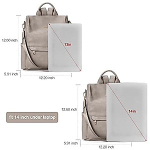 CLUCI Backpack Purse for Women Leather Fashion Large Designer Travel Bag Ladies Shoulder Bags Two-Toned Vintage Gray