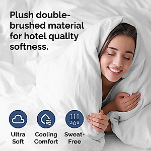 Duvet Cover Queen Size Set - Extra Soft Queen Size Duvet Cover - 90" x 90" Queen Duvet Cover w/ 2 Pillow Shams - Hotel Luxury, Easy Care & Fade Free - Comforter Cover w/ Zipper Closures & Ties (White)