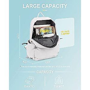 UPPACK Backpack For WomenAesthetic White Backpack For Men Lightweight Gym Backpack Casual Daypack Laptop Backpack College