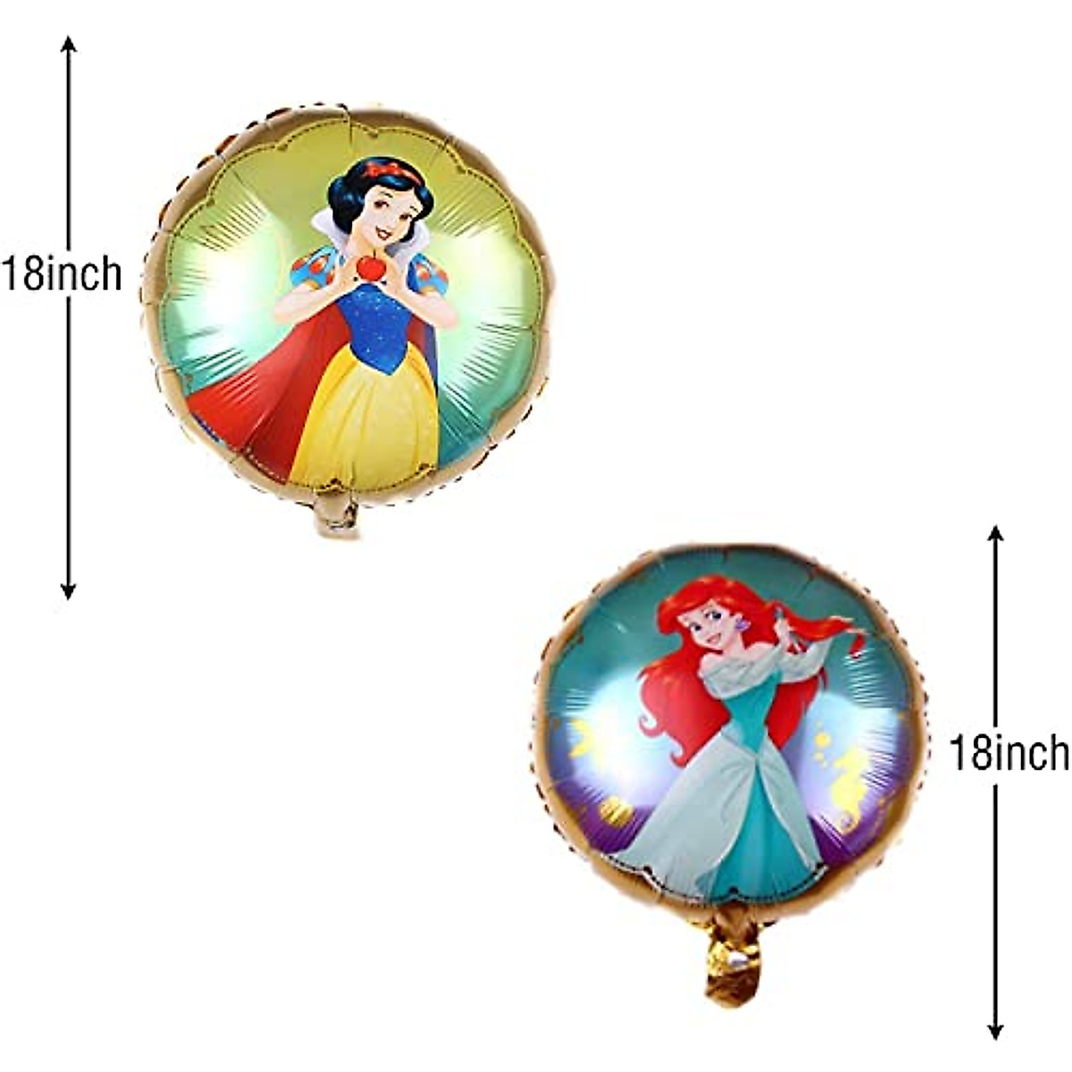 8PCS Disney Princess Foil Balloons For Girl’s Birthday Baby Shower Princess Themed Party Decorations