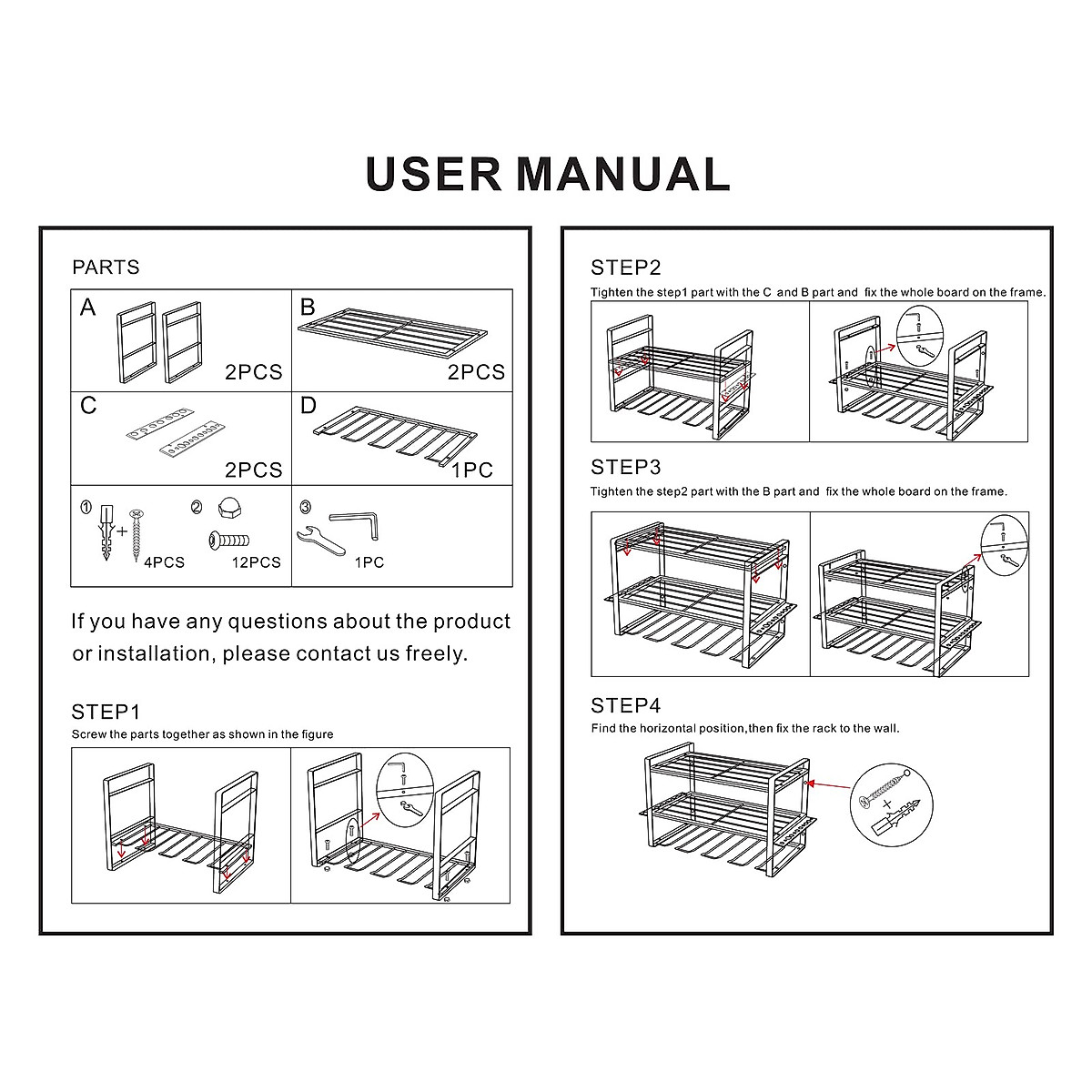 CASOMAN Heavy Duty Power Tool Organizer, Electric Drill Storage Rack, Drill Holder Wall Mount, Holds 5 Drills, for Garage, Home, Workshop