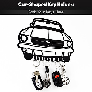 MOOH Car Key Holder for Wall - Metal Automotive Key Holder with 6 Hooks - Unique Car Gift for Men, Women, Car Lovers & Enthusiasts - Cool Man Cave Decor