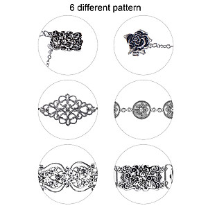 Ruisita 6 Pieces Retro Cardigan Clip Sweater Collar Clip Antique Flowers Pattern Shawl Clips Dresses Shawl Clip for Women Girls (Style A)