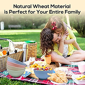 Numkey 60 oz [Set Of 6] Large Cereal Bowls, Wheat Straw Bowls, Salad bowls, Soup bowls, Unbreakable Oversized Bowl Dishwasher & Microwave Safe BPA Free Cereal Bowls for kitchen (Multicolor)