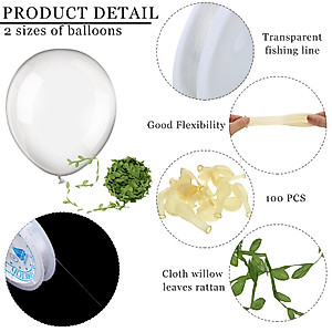 100 Pcs Bubble Clear Balloon Strands Kit Transparent Balloons for Under the Sea Party Decorations Ocean Willow Hanging Decor for Underwater Party Mermaid Baby Shower Birthday Party Wedding Supplies