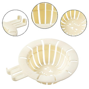 Grebest Bathtub Sink Drainer Kitchen Strainer Stopper Drain Basket Anti-clog Hair Easy Installation Maintenance-free Cream Color