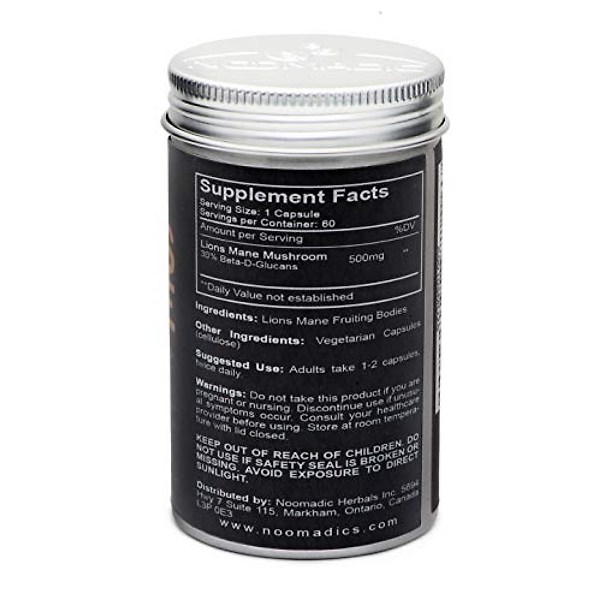 Lion's Mane Mushroom, 60 Capsules | 500mg Each, Nerve Growth Factor (NGF) & Nootropic (Focus, Memory, BDNF), Hot Water Extract, Wood Grown, Fruiting Bodies, 30% Beta-D-Glucans