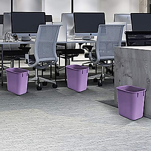 Acrimet Wastebasket Bin 13QT (Plastic) (Purple Color) (Set of 4)