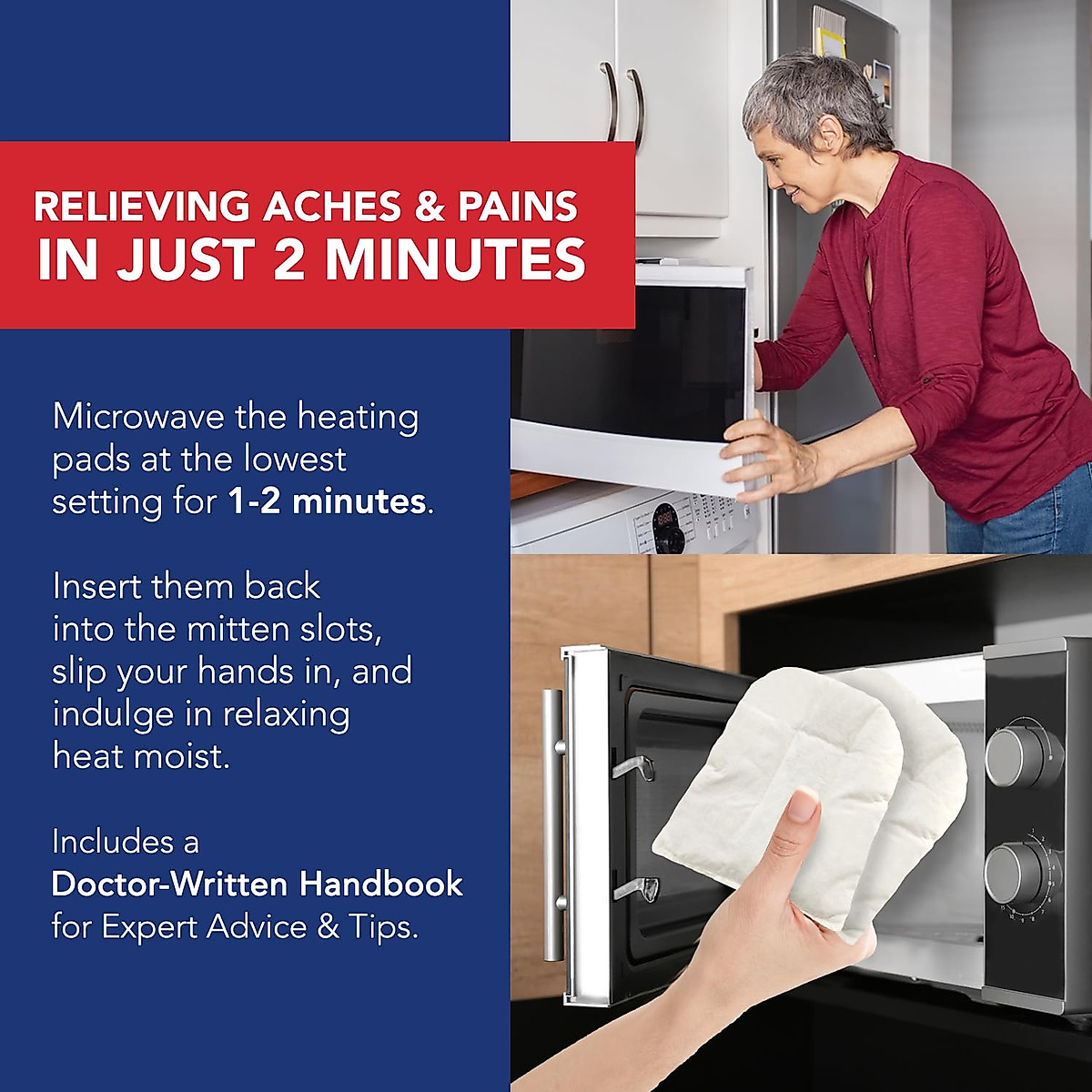 Doctor Developed Arthritis Gloves For Men- Fingerless Compression Gloves For Women - Hand Arthritis Pain Relief Gloves For Carpal Tunnel - With Dr Written Handbook Blue (Lavender Scented, 1 pair)