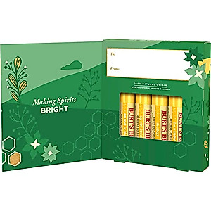 Burt's Bees Christmas Gifts, 4 Lip Balm Stocking Stuffers Products, Jingle Balms Set - Classic Beeswax Moisturizing Lip Balm