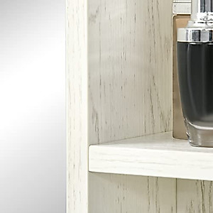 kleankin 31.5" x 25.5" Bathroom Medicine Cabinet with Mirror, 2-Tier Storage Shelf, Over Toilet Bathroom Cabinet Wall Mounted, White