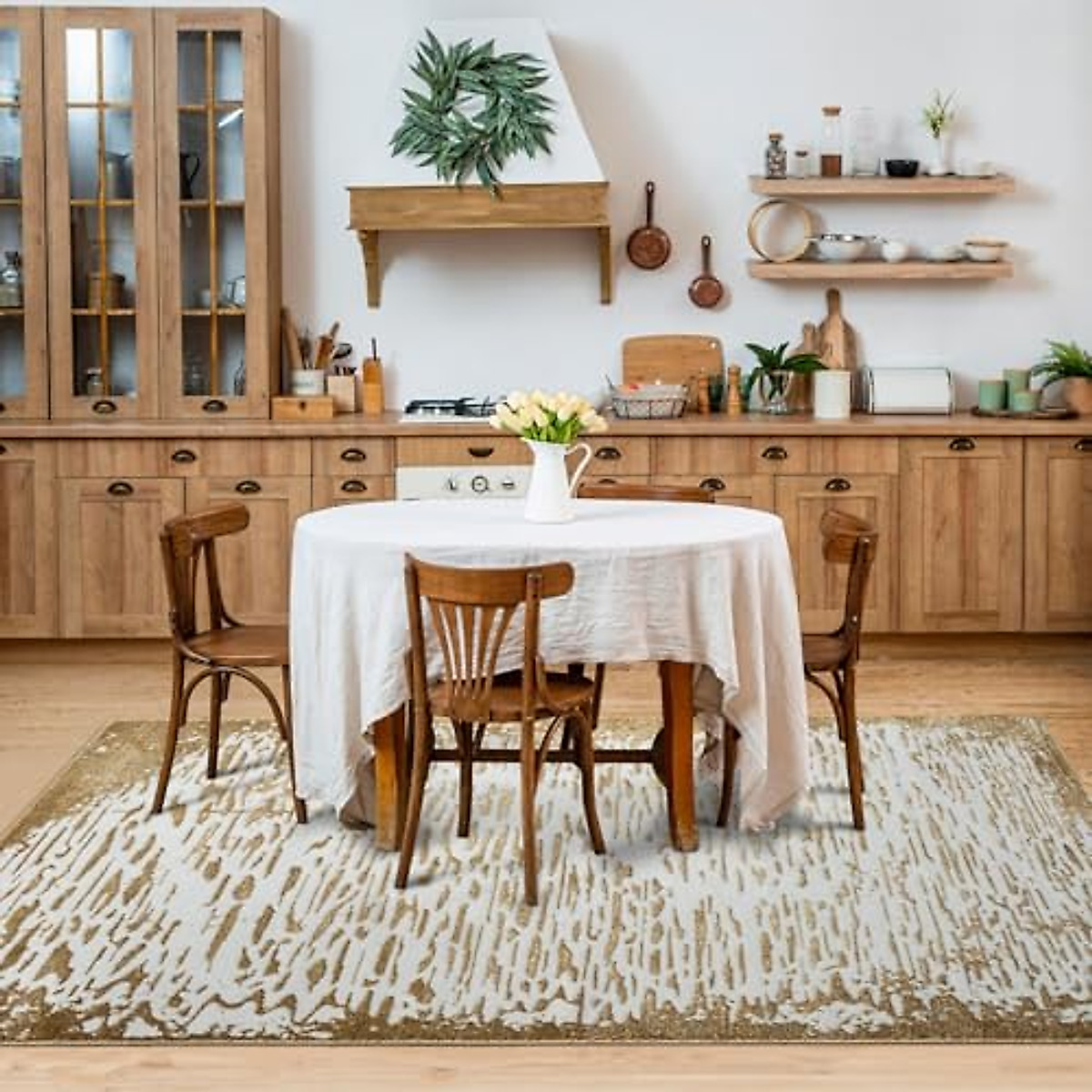 LUXE WEAVERS Artistic Textured Metallic Area Rug,Gold,8'X10'