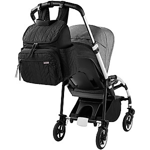 Skip Hop Diaper Bag Backpack: Forma, Multi-Function Baby Travel Bag with Changing Pad & Stroller Attachment, Jet Black