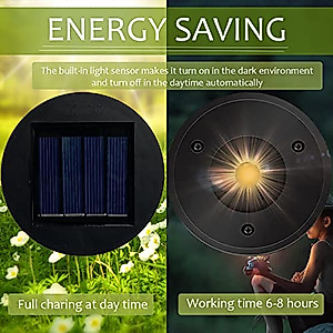 Replacement Solar Light Parts, 2 Pack Solar Lights Replacement Top, 8 lumens Solar Light Inserts for Lanterns, Waterproof Battery Box Top DIY Outdoor Garden Patio Decor, Warm Yellow, 3.15inches