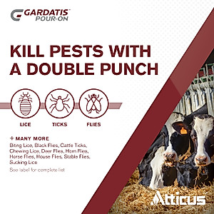 Gardatis Pour-On Insecticide with IGR (1/2 Gal) by Atticus - Control Lice, Flies, and Ticks on Cattle and Horses - Compare to Clean-Up II - Permethrin 5.0% and Diflubenzuron 3.0%