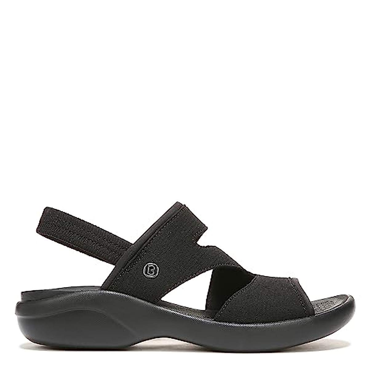 BZees Womens Cleo Strappy Sandal, Black, 8 Wide US