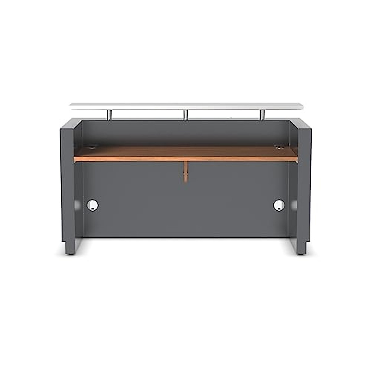 GW FURNITURE Modern Space Grey Reception Desk (71 inch) with Quartz Stone Counter TOP