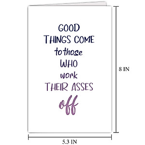 Supoeguk Funny Inspirational Work Hard Card, Congratulations on Promotion Card, New Job Card, Graduation Card, Good Things Come Card