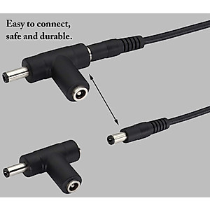 zdyCGTime 90 Degree Angle DC 5525Female to Male&Female Connector Multifunction DC Adapter DC Power Connector DC5.5x2.5mm Jack Coupler Converter for Laptop CCTV Camera Strip Lighting 4 PCS