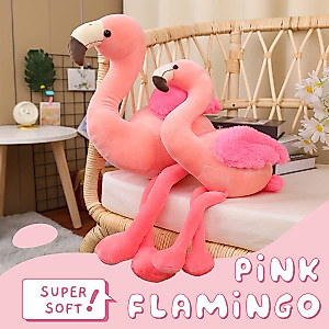 AIXINI 19inch Soft Plush Flamingo Stuffed Animal Toys, Pink Flamingo for Girls Gifts & Decor