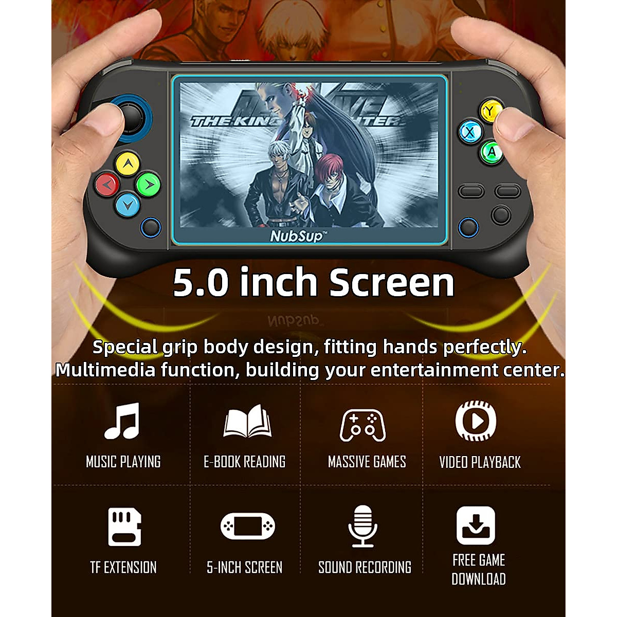 Handheld Game Console 5 inch Retro Handheld Video Games Consoles Built-in Rechargeable Battery Portable Style Hand Held Game Consoles System NXNP-5001