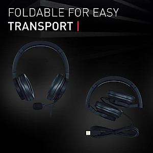 Cherry HC 2.2 Wired Headset for Gaming & Multimedia USB 7.1 Surround Sound Detachable Microphone Black 7 Foot Long Cord.